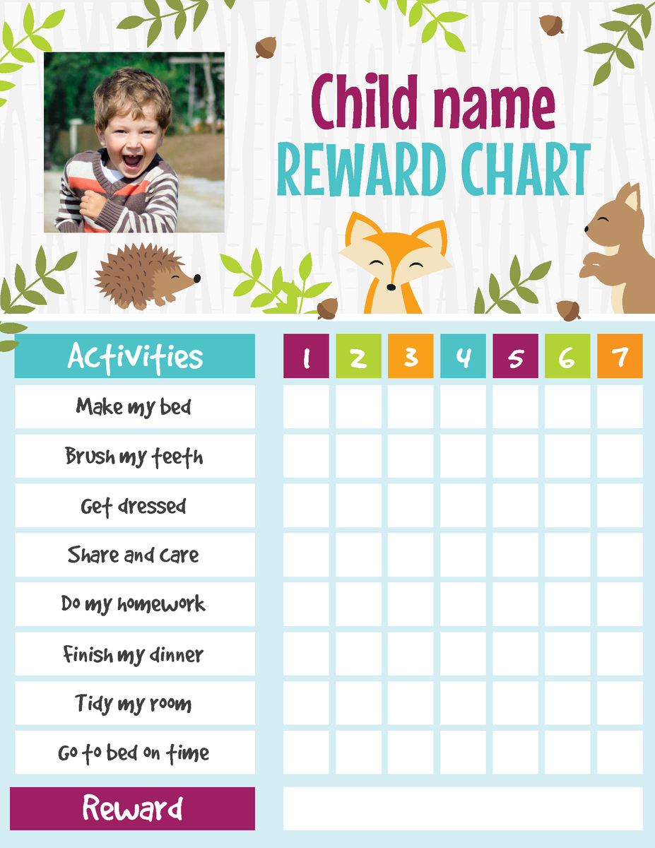 Personalized Reward Chart for Kids | Cute Reward Chart for Boys & Girls ...