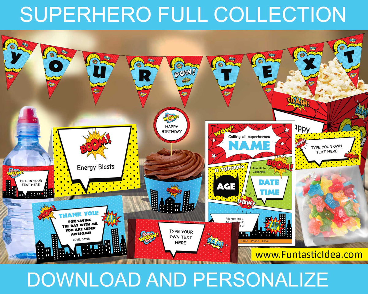 Superhero Treat Bag Toppers | Uniquely Designed & Easily Personalized ...