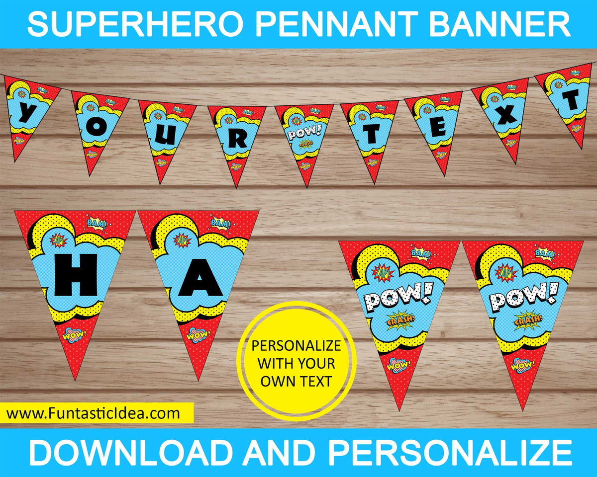 Superhero Pennant Banner | Uniquely Designed & Easily Personalized ...