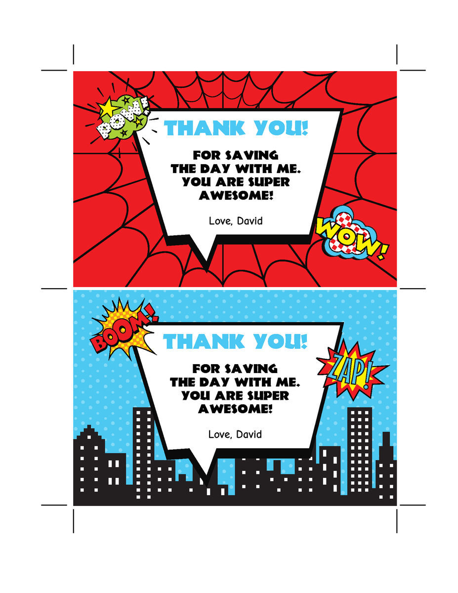 superhero cards printable