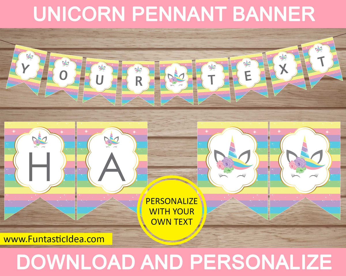 Unicorn Pennant Banner | Uniquely Designed & Easily Personalized ...