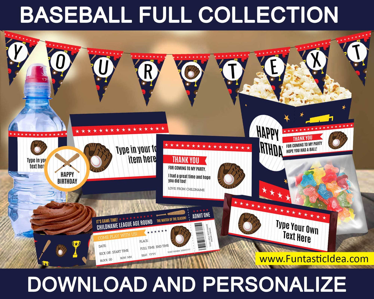 Baseball Party Decorations | Baseball Party Invitation | DIY Baseball ...