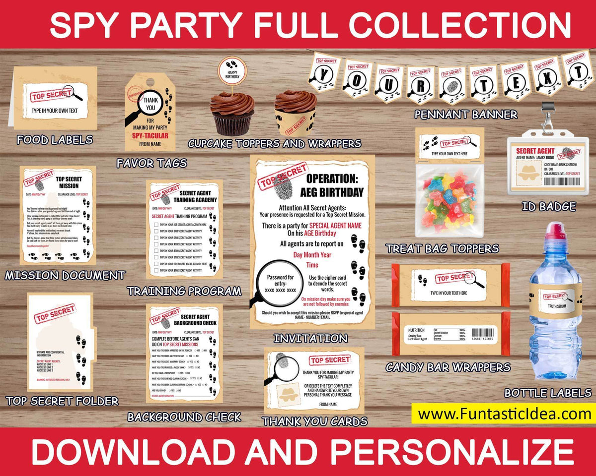 Spy Party Decorations | Spy Party Invitation | DIY Spy Party ...