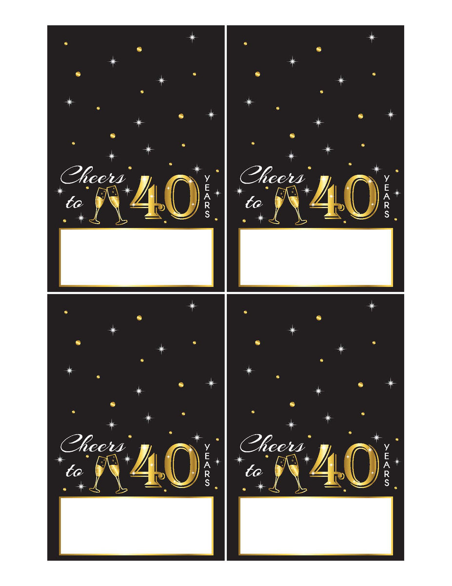 40th Birthday Food Labels | Uniquely Designed & Easily Personalized ...