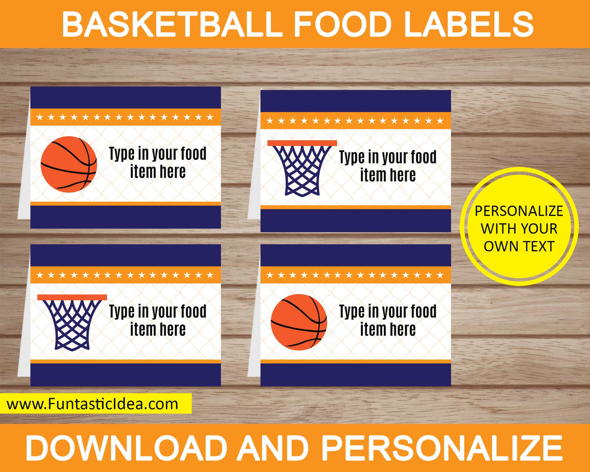 Basketball Food Labels| Uniquely Designed & Easily Personalized ...