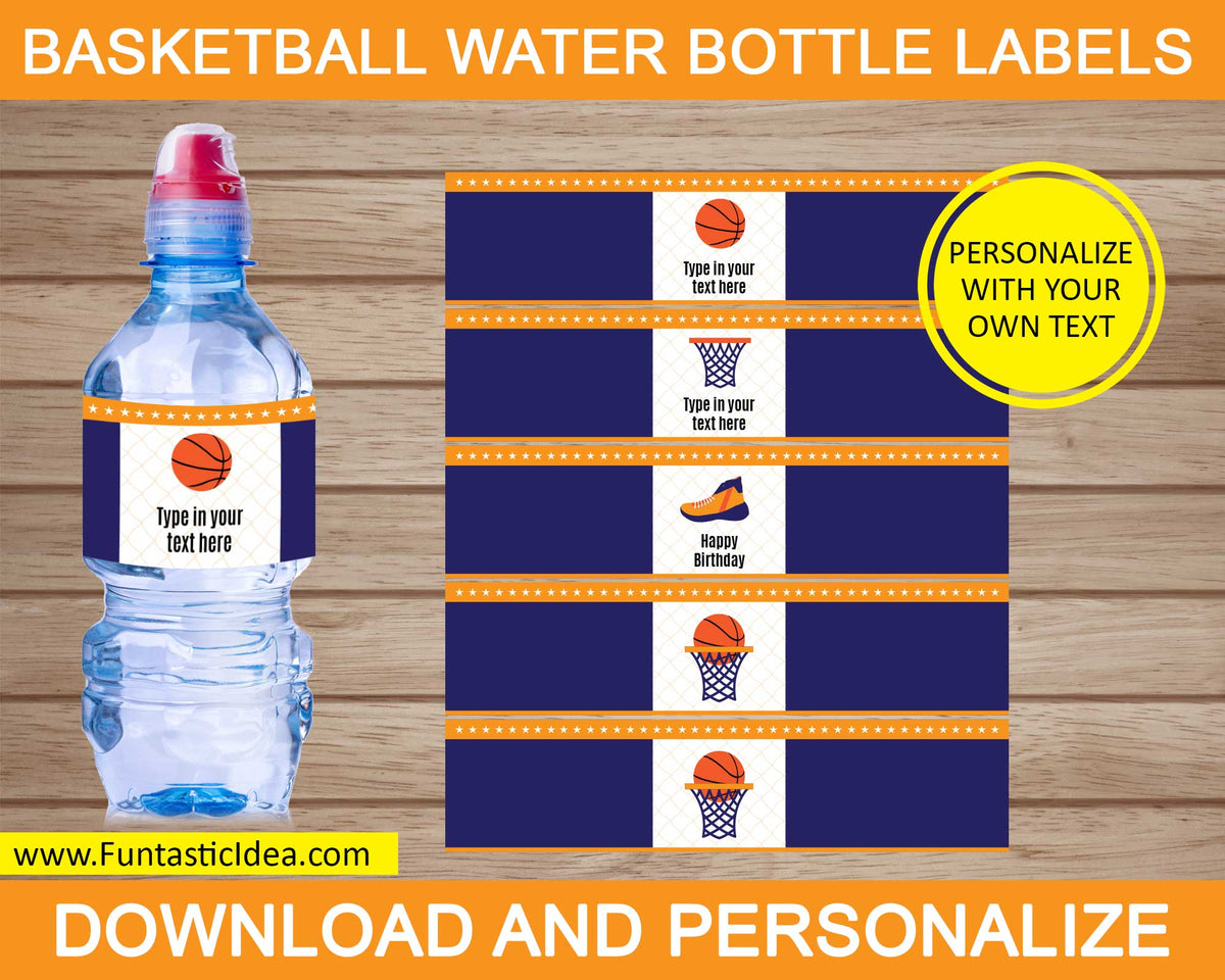 Basketball Water Bottle Labels | Uniquely Designed & Easily ...