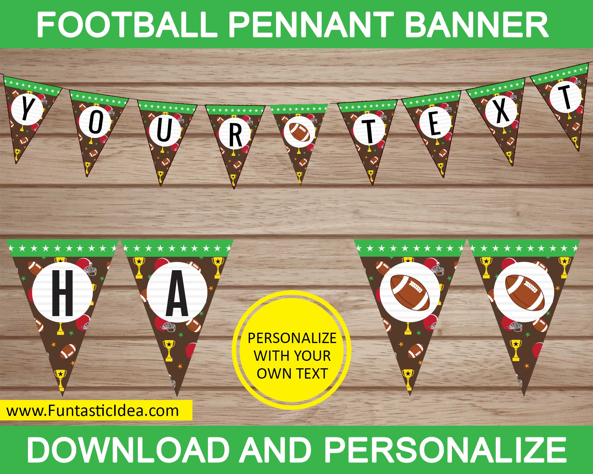 Football Pennant Banner | Uniquely Designed & Easily Personalized ...