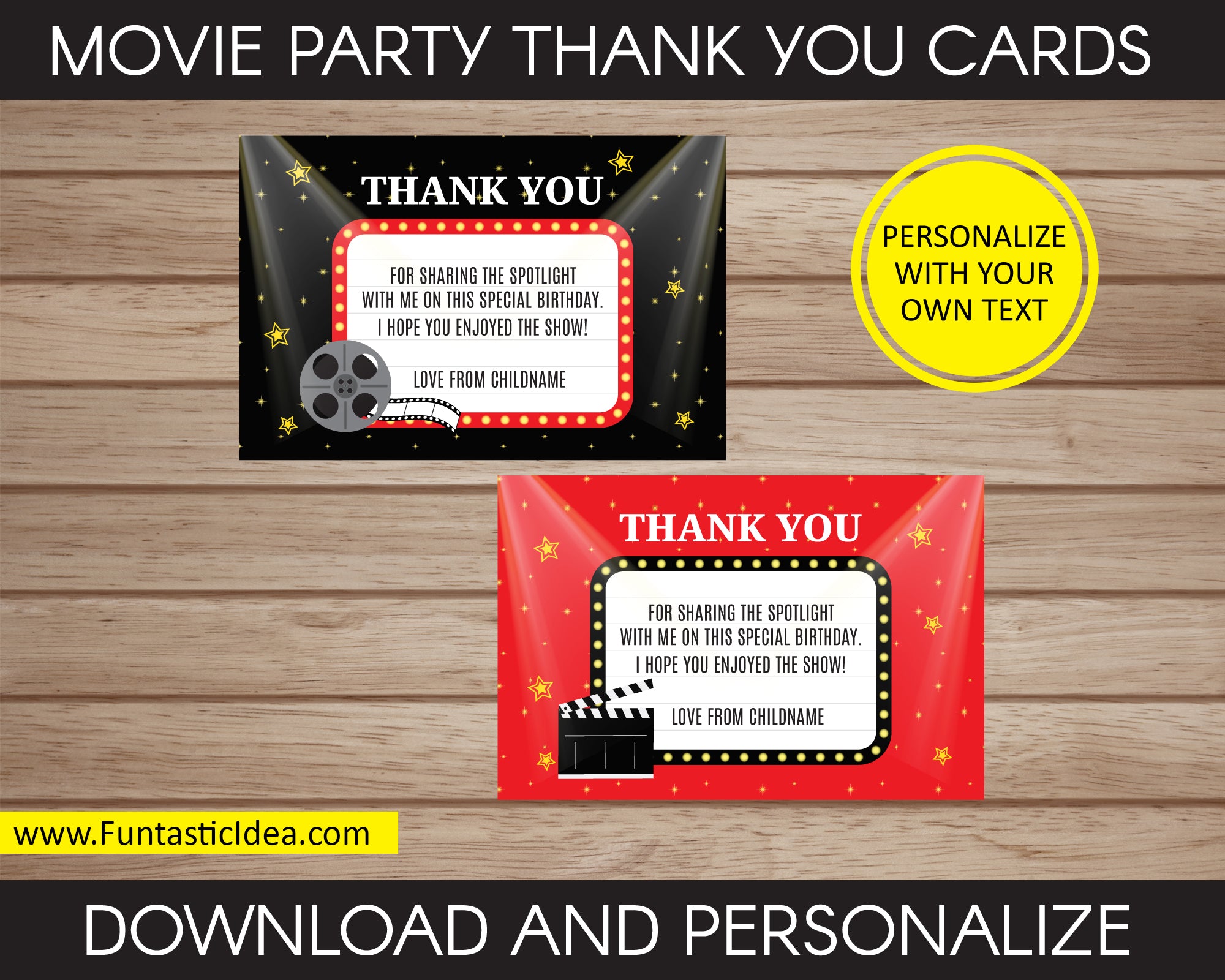 Movie Thank You Cards| Uniquely Designed & Easily Personalized ...