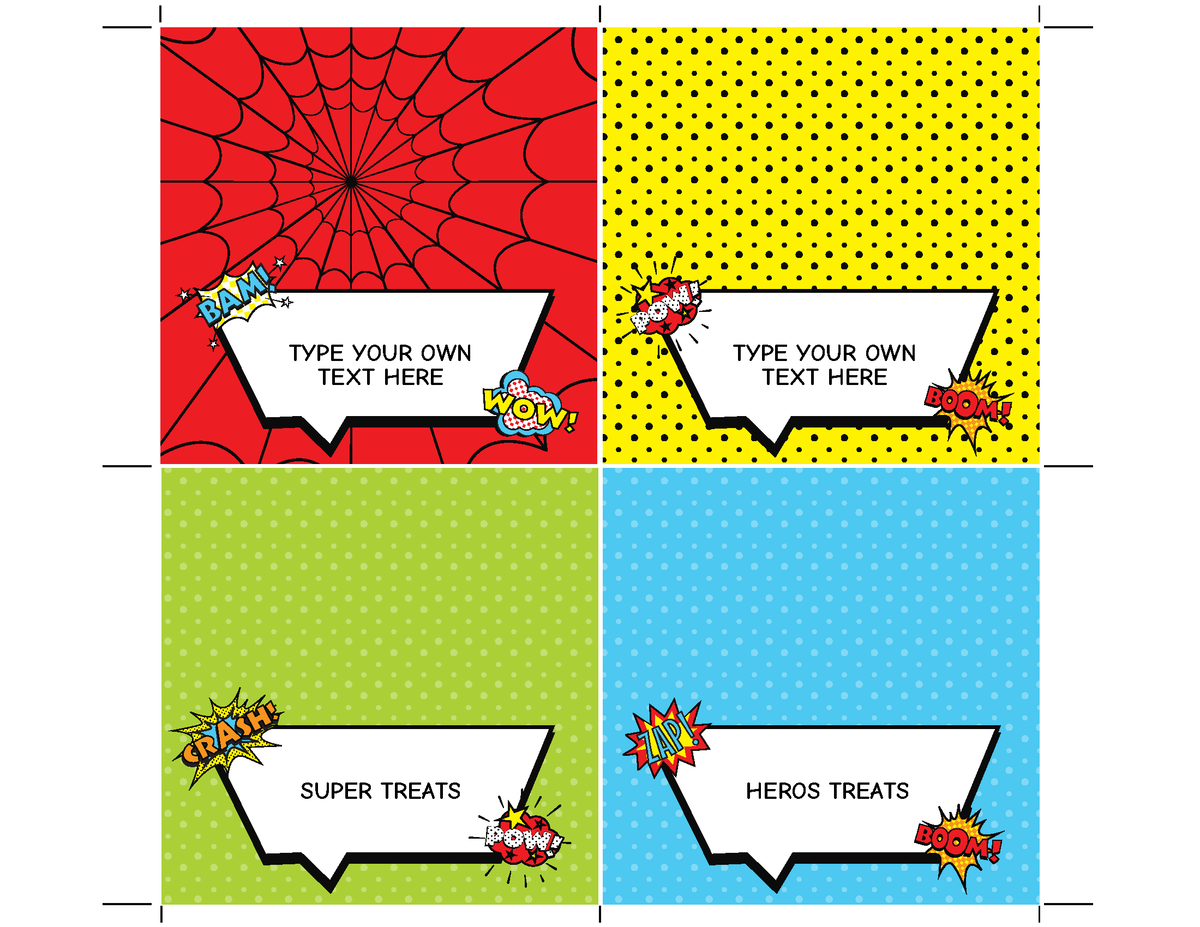 Superhero Treat Bag Toppers | Uniquely Designed & Easily Personalized ...